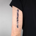 Elegant Rectangle Tattoo Designs Reveal a Sliver of Colorful Scenes