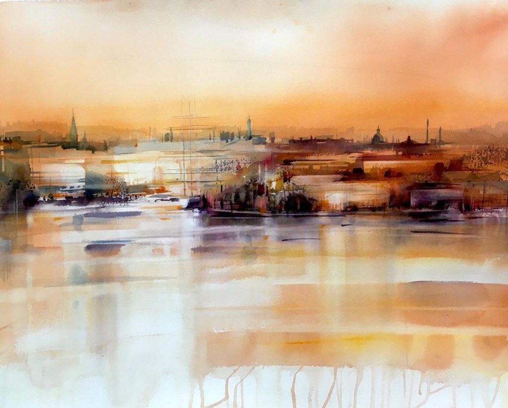 Colorful Watercolor Paintings Capture the Vibrant Beauty of Stockholm