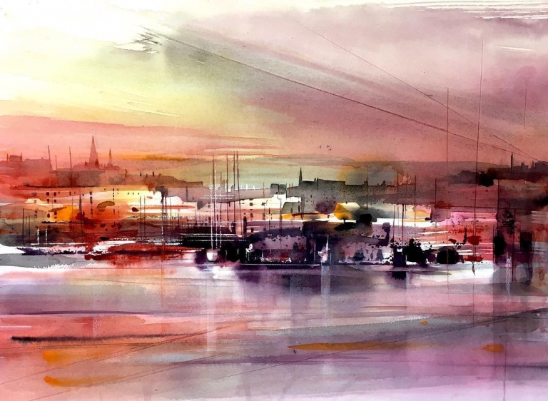 Colorful Watercolor Paintings Capture the Vibrant Beauty of Stockholm
