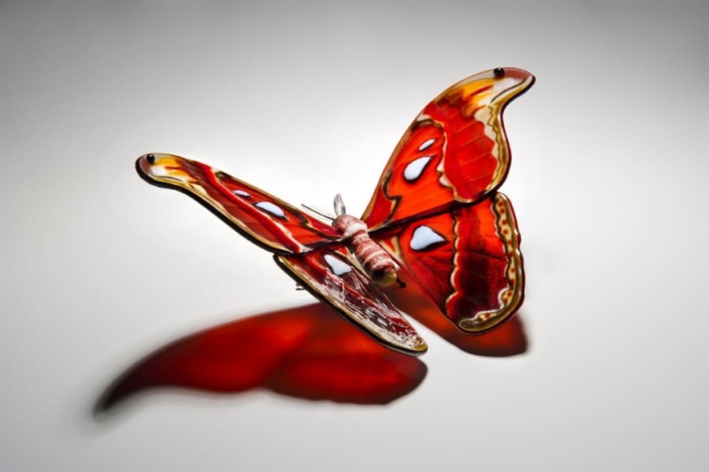 Butterfly Glass Sculpture Modeled After Rare and Endangered Species