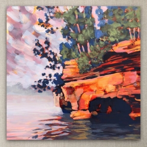 Artista llena sus pinturas de paisajes con expresivos cielos de colores