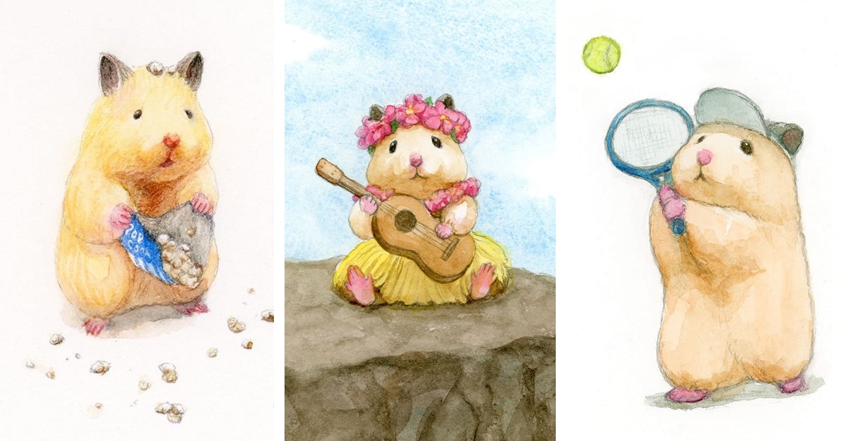 Adorable Hamster Stars in Relatable Illustrations Inspired by Daily Life