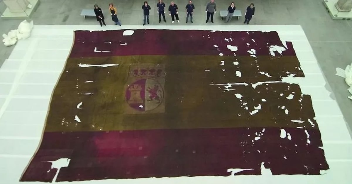 Enormous Flag Left Behind from the Battle of Trafalgar