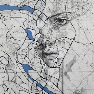 Map Art Sees Faces Emerge From Topographic Contours and Patterns