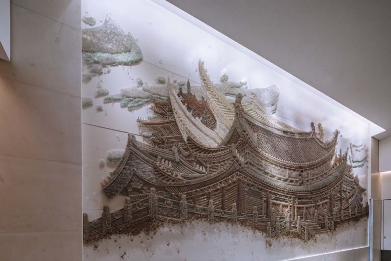 Artist Uses Thousands of Beads and Buttons to Create Architectural Art