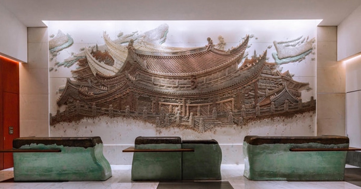 Artist Uses Thousands of Beads and Buttons to Create Architectural Art