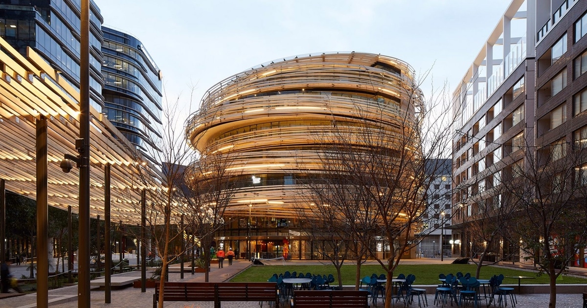 Kengo Kuma's The Exchange is Wrapped With a Timber "Nest"