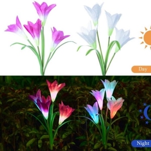 Estas luces solares en forma de flor llenarán de color tu jardín