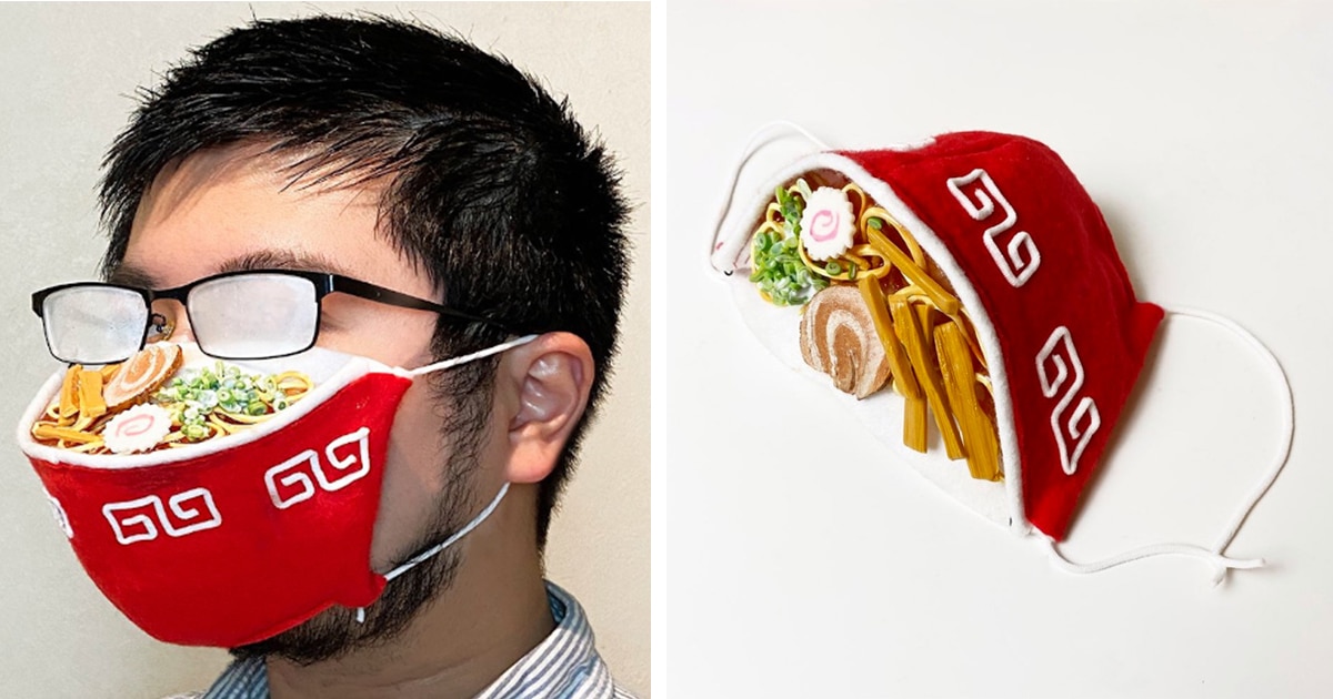 This 3D Ramen Face Mask Fogs Up Your Glasses When You Wear It