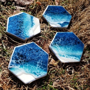 Artist Captures the Ocean in Her Wood and Resin Artwork and Decor