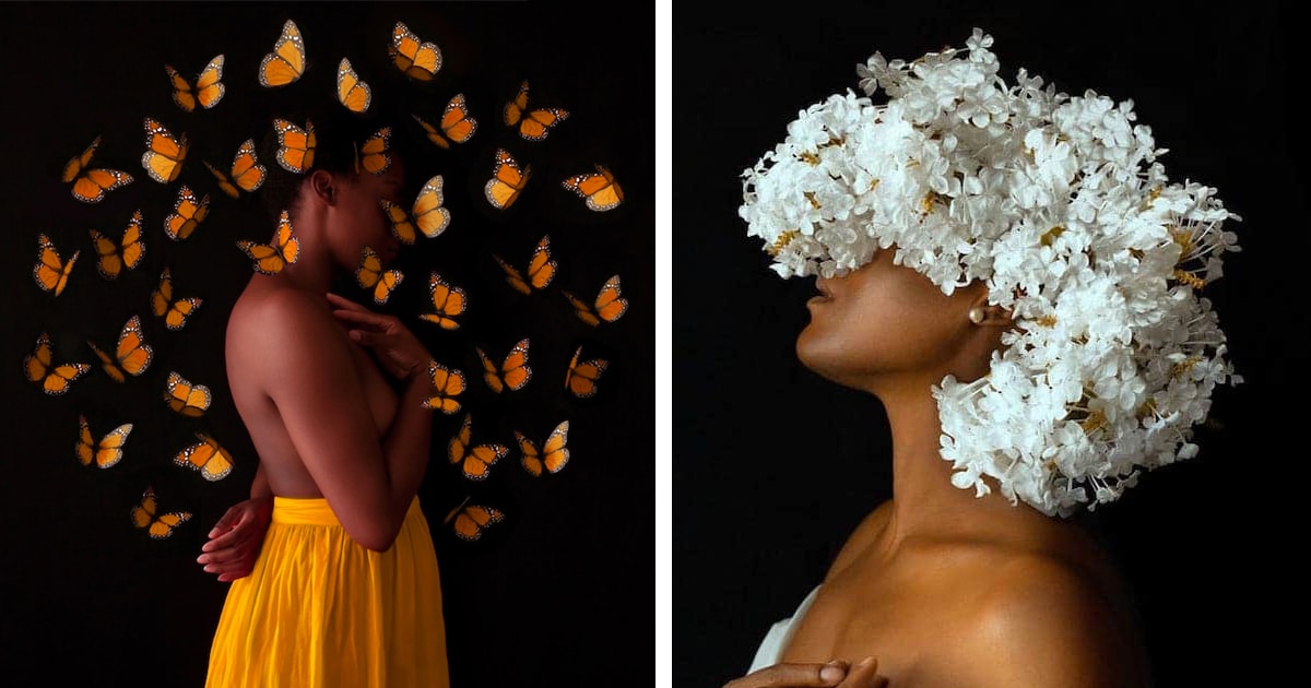 Photographer Uses Vivid Items In Nature For Etherial Self Portraits