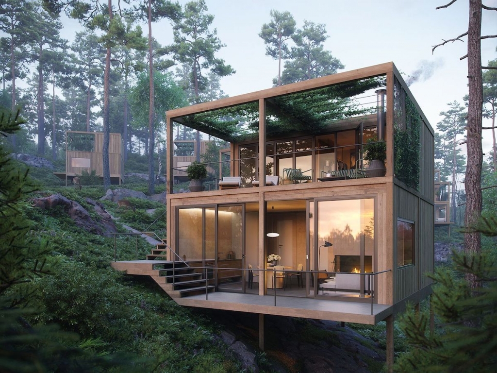 Architects Propose 16 Cabins That Effortlessly Float Above the ...