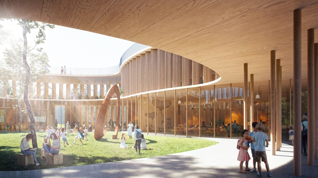 Architect Proposes Wooden Tree-House School for Education Post-COVID