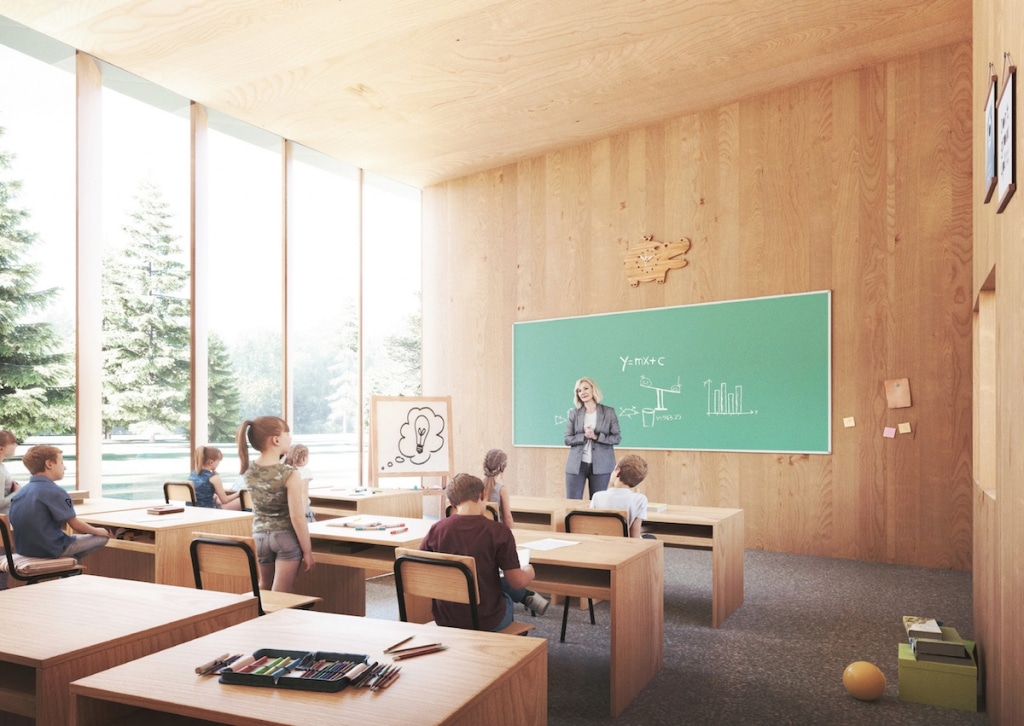 Architect Proposes Wooden Tree-House School for Education Post-COVID
