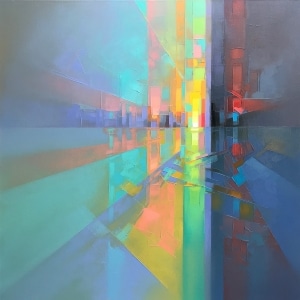 Colorful Abstract Paintings Capture a Pixelated View of Cityscapes