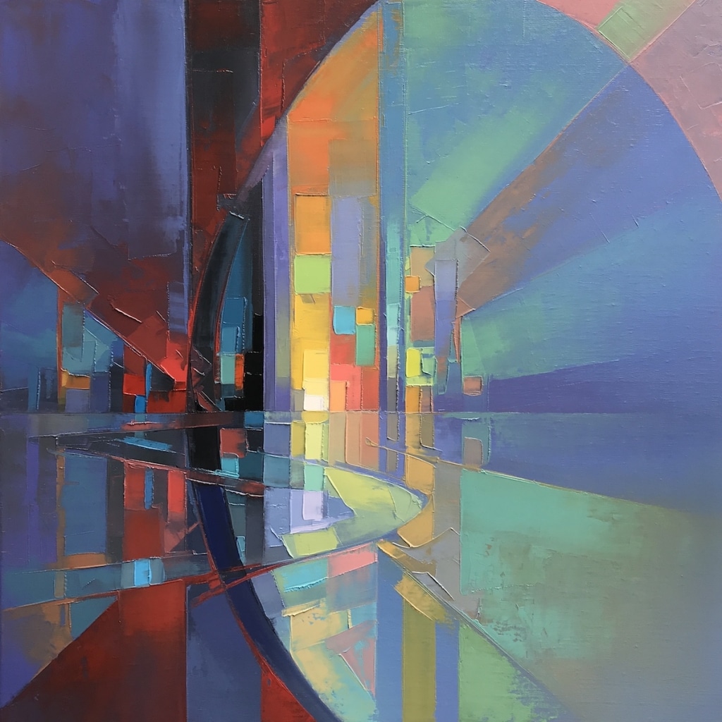 Colorful Abstract Paintings Capture a Pixelated View of Cityscapes