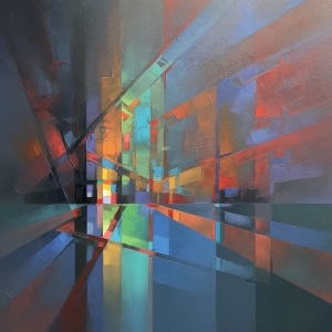 Colorful Abstract Paintings Capture a Pixelated View of Cityscapes