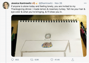 Twitter User Invited Followers To a Virtual Thanksgiving Feast