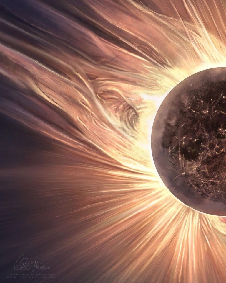 Artist Captures the Sight of a Solar Eclipse in Amazing Digital Painting