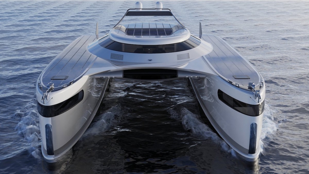 This Solar-Powered Amphibious Catamaran Works on Water and Land