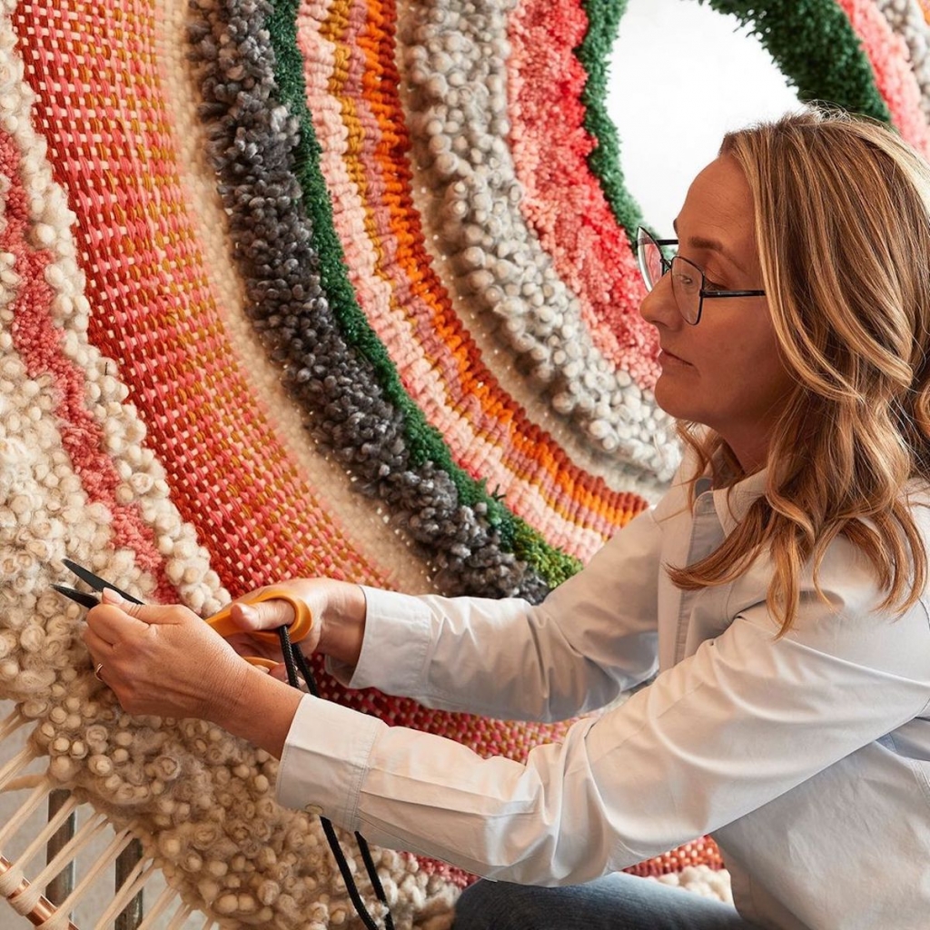 Textile Artist Creates Unconventional Woven Art in Massive Looms