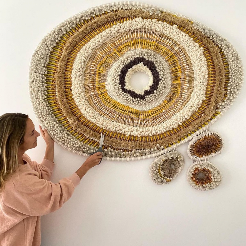 Textile Artist Creates Unconventional Woven Art in Massive Looms