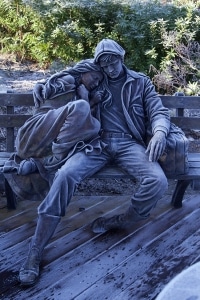 Vancouver Statue Covered in Frost Appears Like a Drawing Come to Life