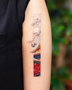 Rectangular Tattoos Reveal Body Art Inspired by Chinese Paintings