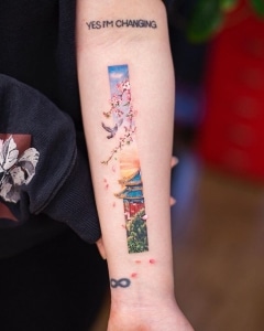 Rectangular Tattoos Reveal Body Art Inspired by Chinese Paintings