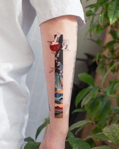 Rectangular Tattoos Reveal Body Art Inspired by Chinese Paintings