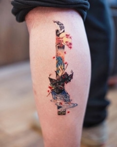 Rectangular Tattoos Reveal Body Art Inspired by Chinese Paintings