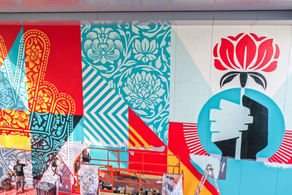 Shepard Fairey Promotes Peace and Love in Dubai Murals