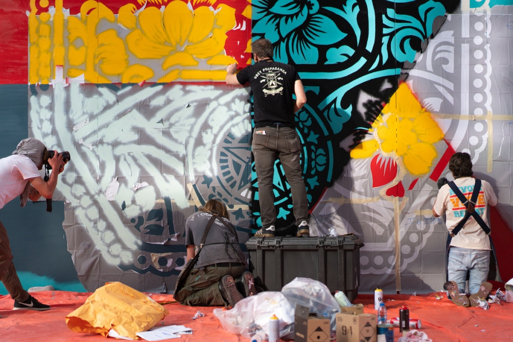 Shepard Fairey Promotes Peace and Love in Dubai Murals