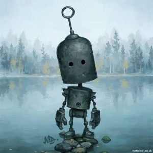 Charming Illustrations Place Endearing Robots in Nature