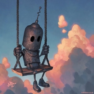 Endearing Illustrations of Solitary Robots Invite You To Finish Their ...