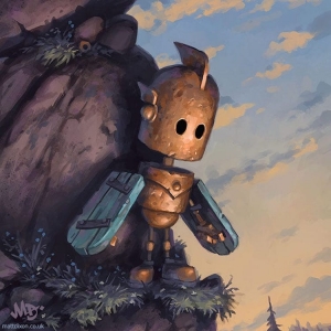 Charming Illustrations Place Endearing Robots in Nature