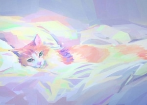 Digital Paintings Captures the Charm of Cats in Leisure