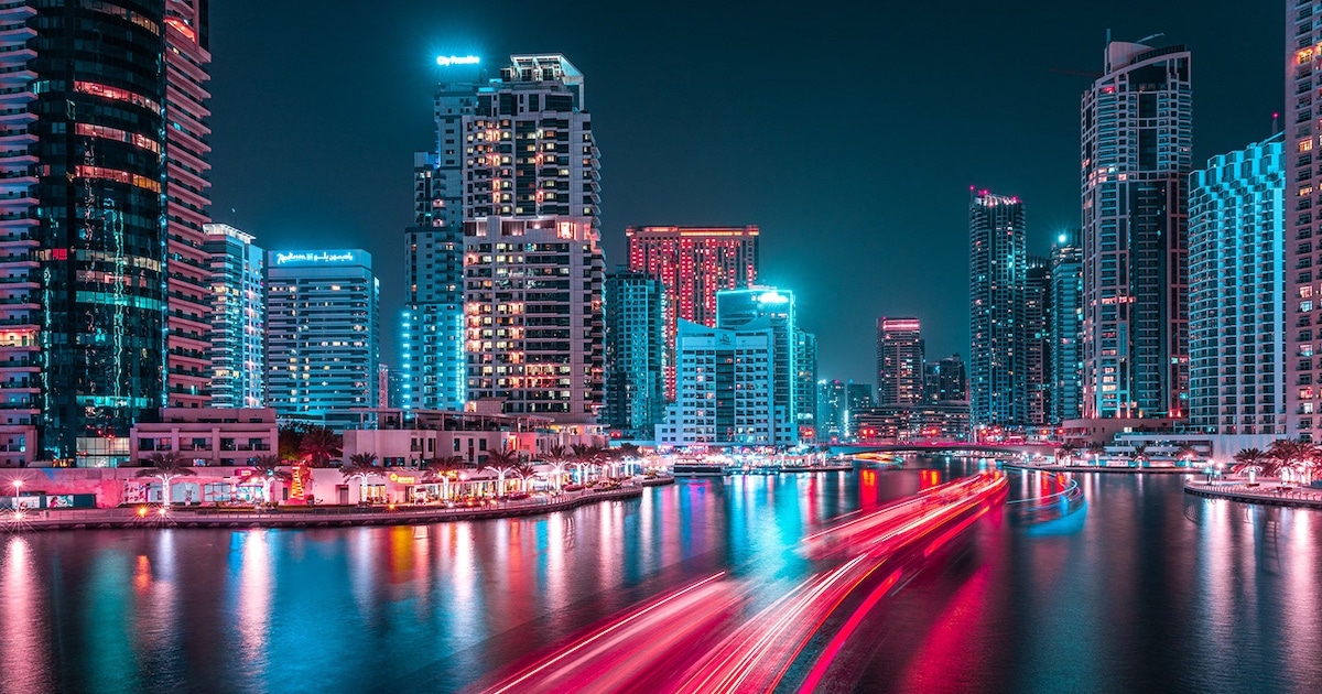 Vibrant and Futuristic Night Photography of Dubai by Xavier Portela
