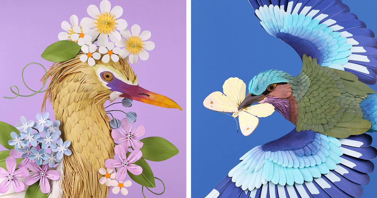 Incredible Paper Sculptures Look Like Real Birds and Butterflies