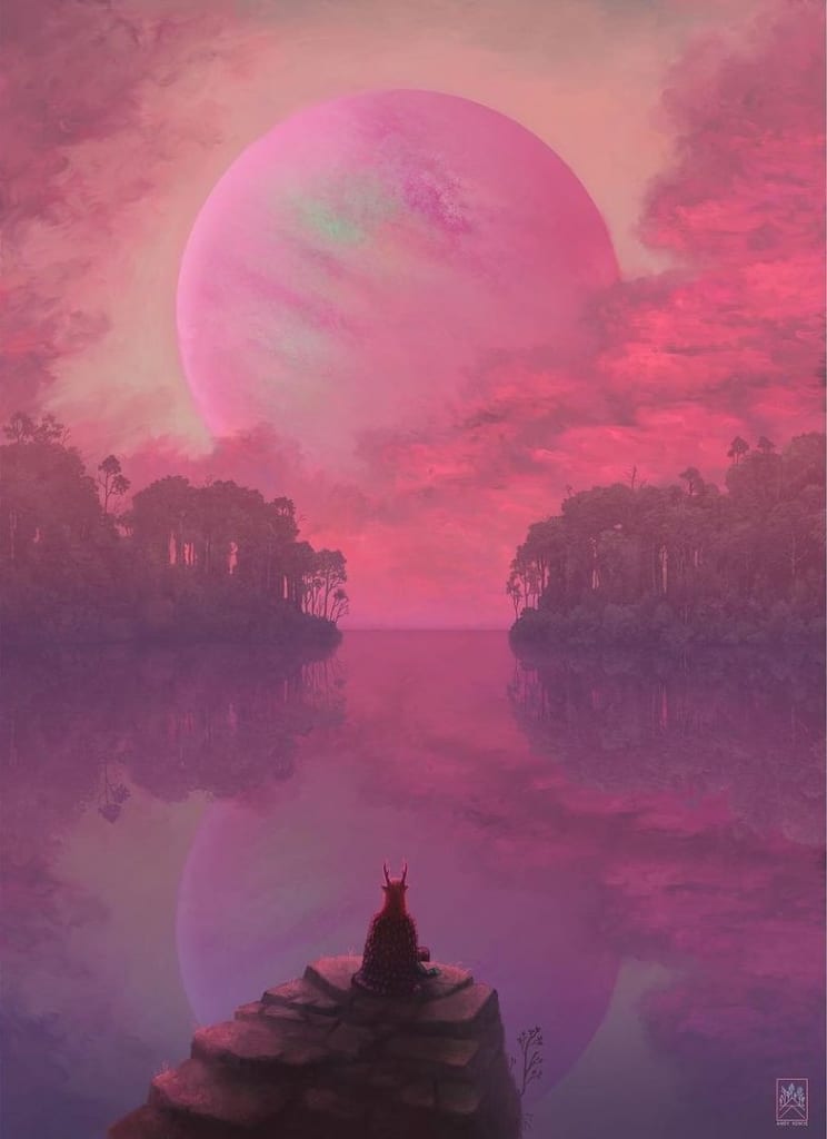 Pinturas digitales de fantasía retratan mundos imaginarios