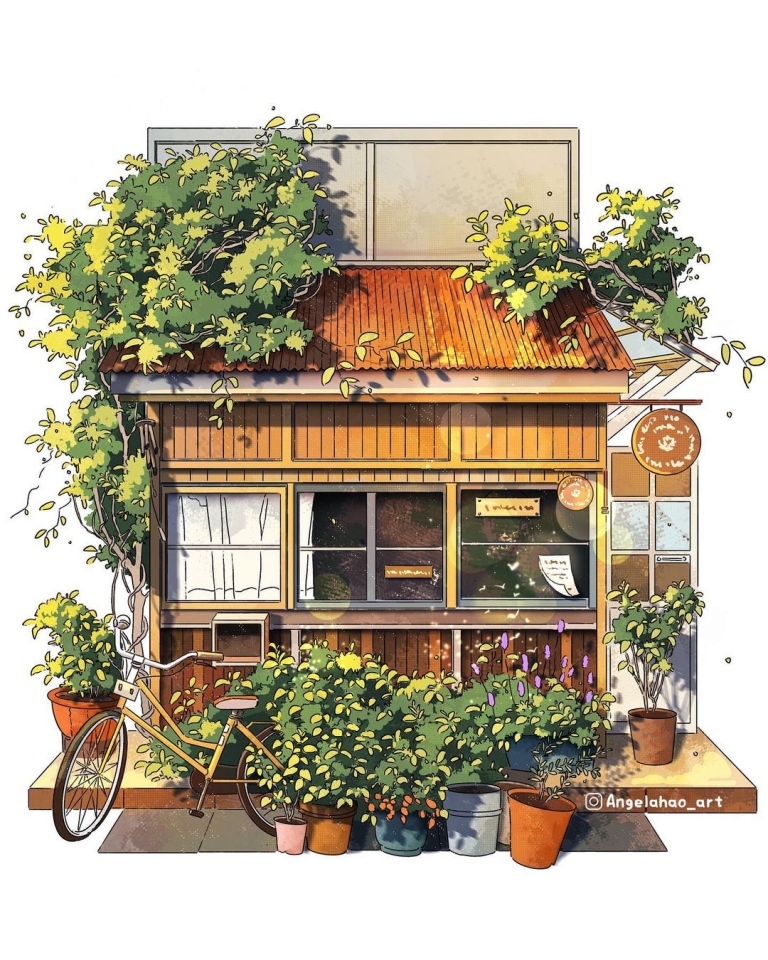 Comforting Illustrations of Japanese Storefronts With Whimsical ...