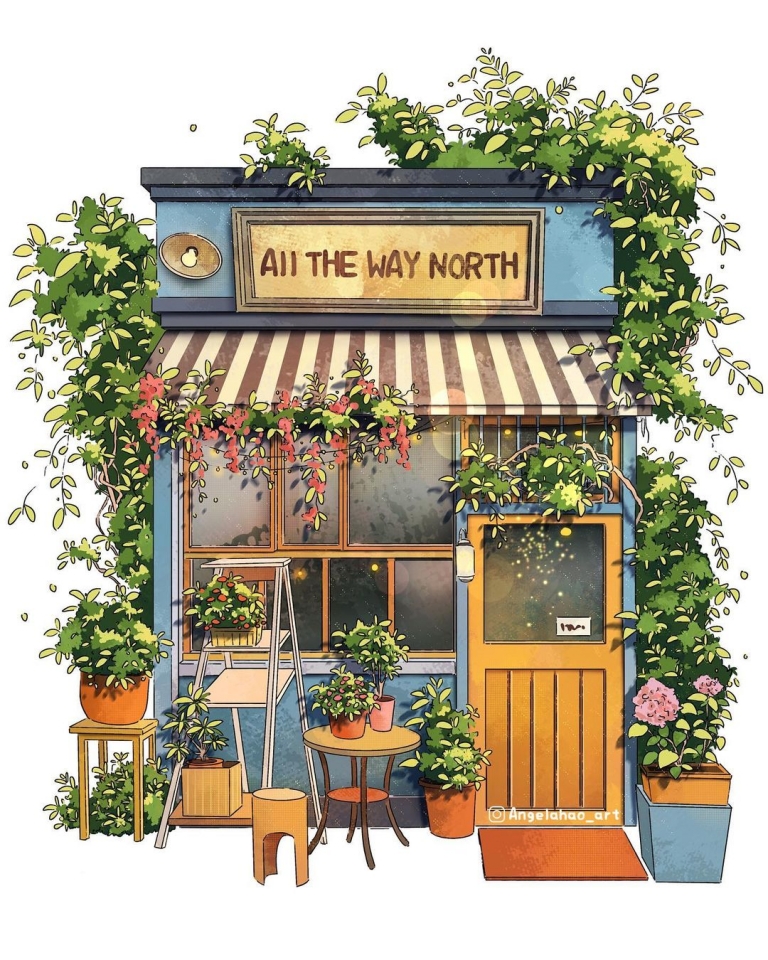 Comforting Illustrations of Japanese Storefronts With Whimsical ...