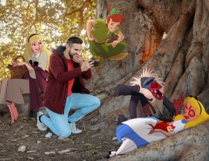 Guy Photoshops Disney Characters Into His Own Daily Life