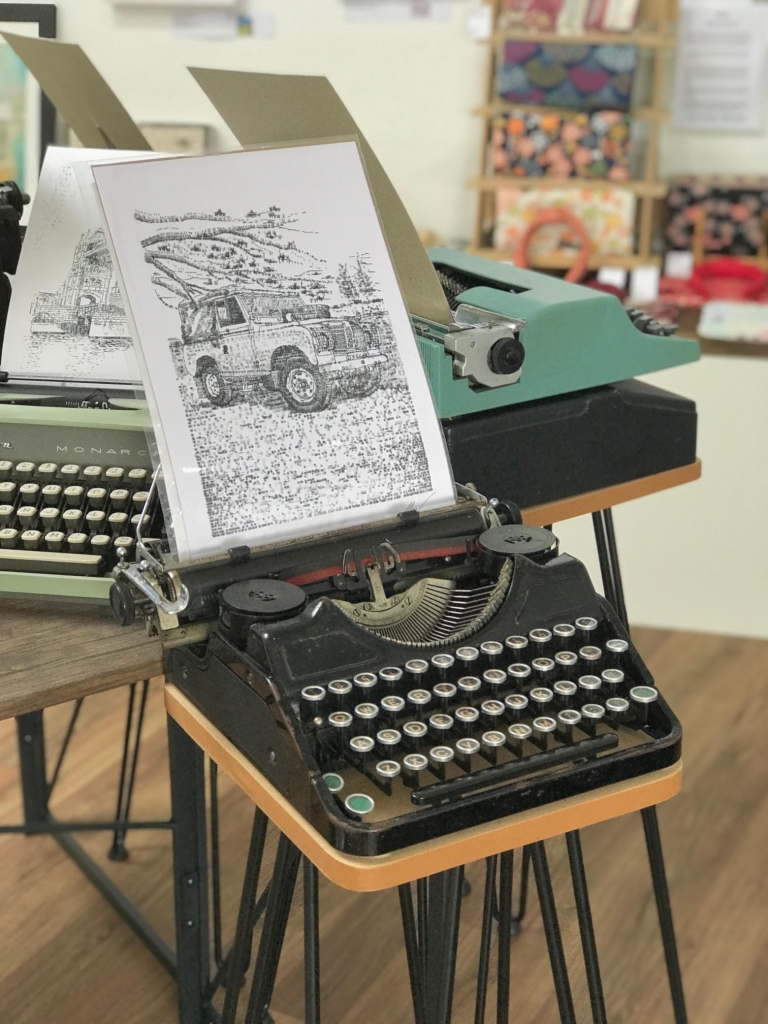 Artist 'Prints' Landscapes and Portraits on Typewriters