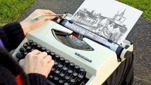 Artist 'Prints' Landscapes and Portraits on Typewriters