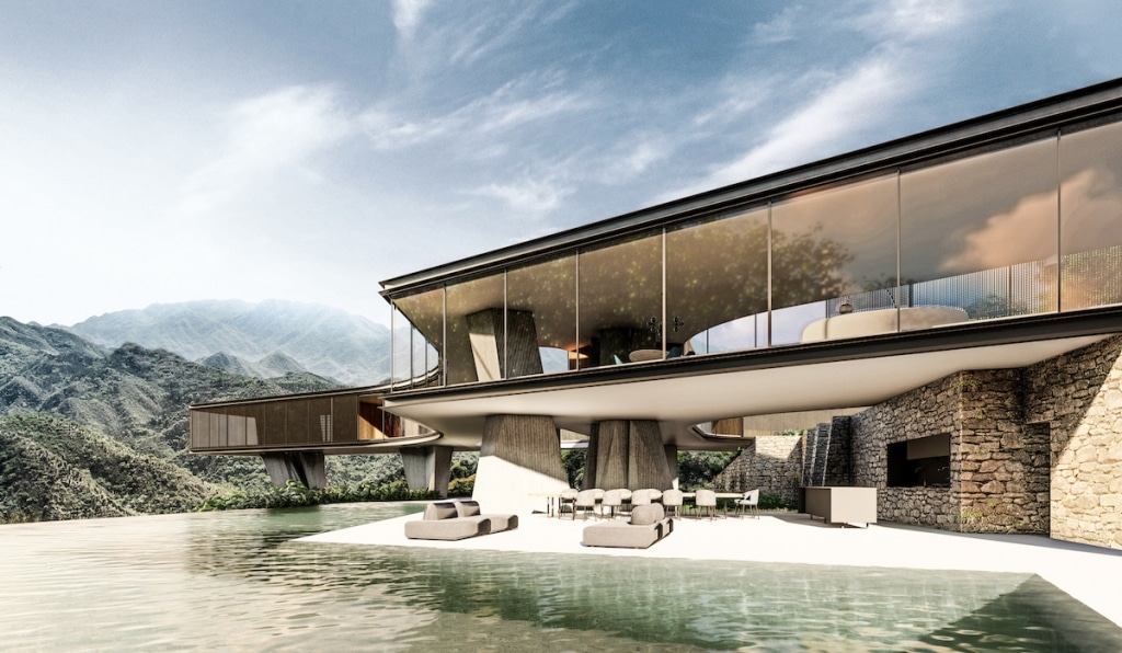 Contemporary Brazilian Home Supported by Monumental Concrete Pillars