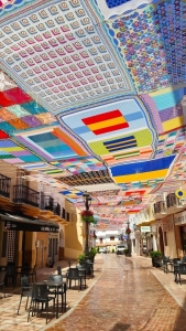 Massive Crochet Canopy Provides Color and Shade in Hot Spanish Town