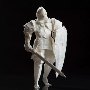 Artist Creates an Origami Knight From a Single Piece of Paper