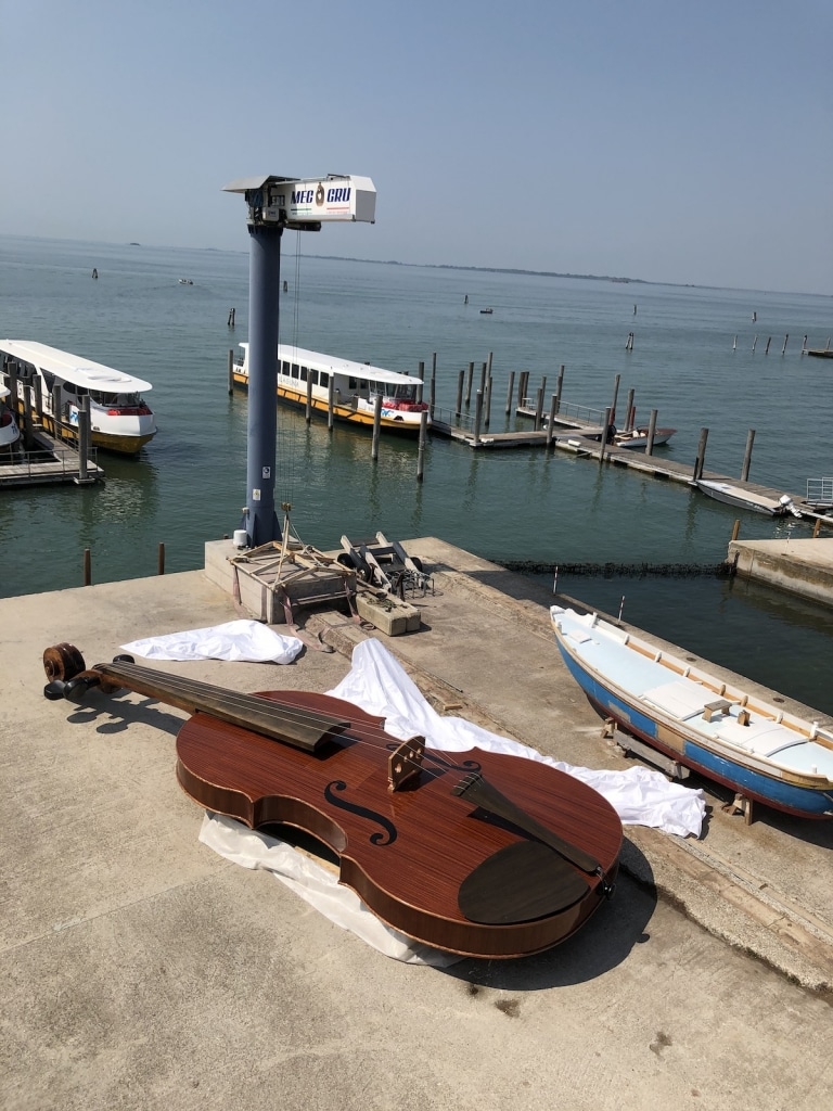 Floating Violin Celebrates Art, Music, and Culture in Venice