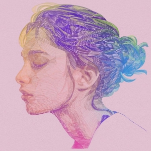 Artist Layers Colors and Lines to Create Captivating Geometric Portraits